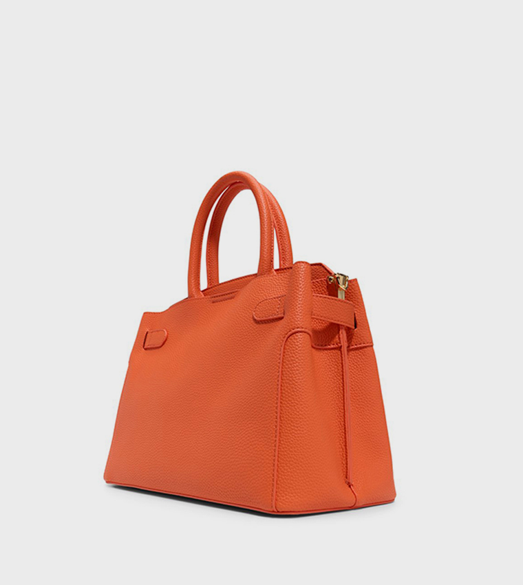 Buy Call It Spring LEMERCIER Textured Satchel Bag In Orange | 6thStreet UAE