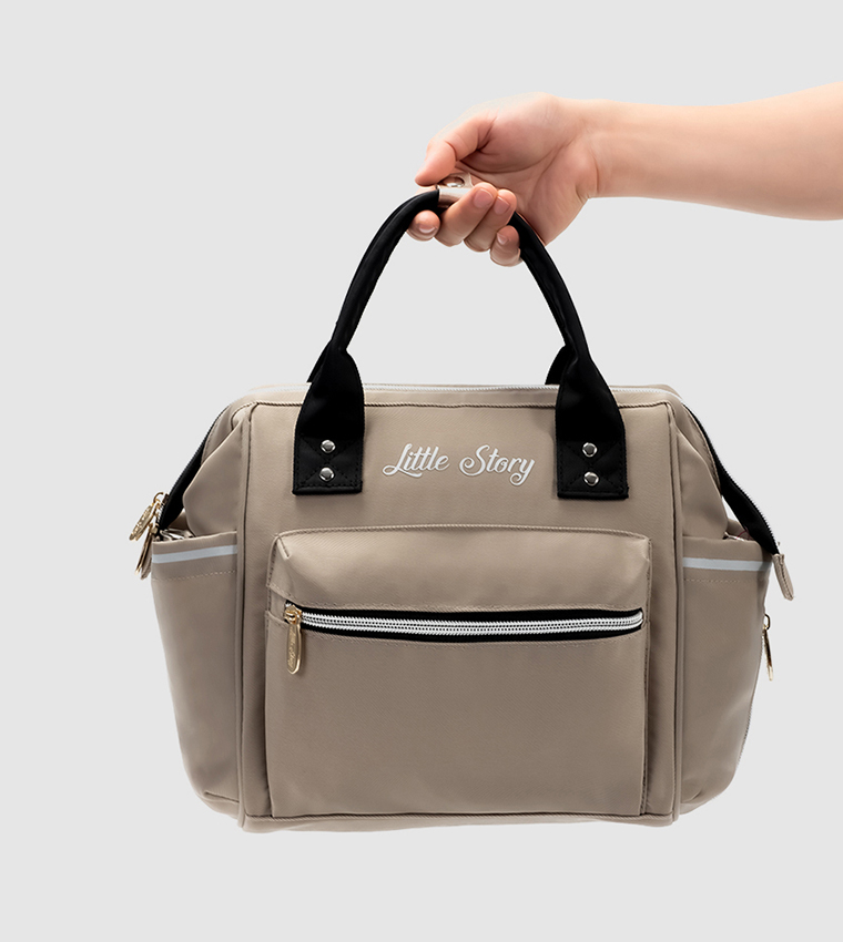 Buy Little Story Little Story Ace Diaper Bag In Beige | 6thStreet UAE