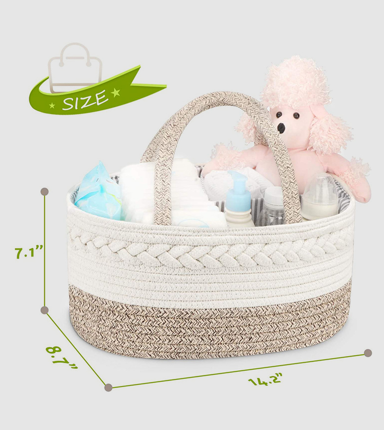 Buy Little Story Cotton Rope Diaper Caddy In Ivory | 6thStreet UAE