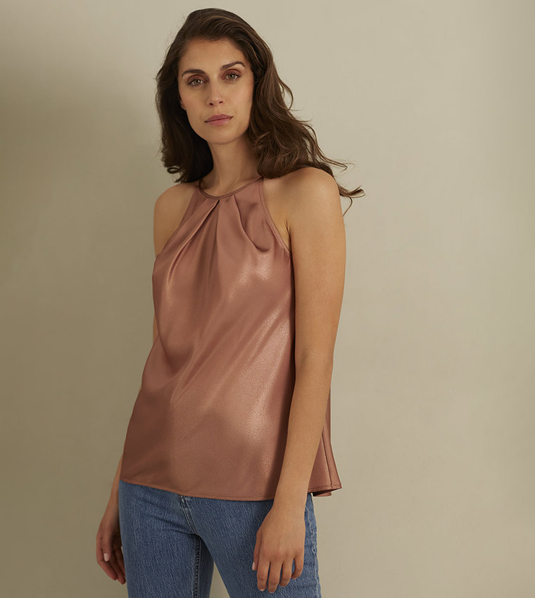 Buy Yamamay Solid Halterneck Sleep Top In Bronze | 6thStreet Kuwait