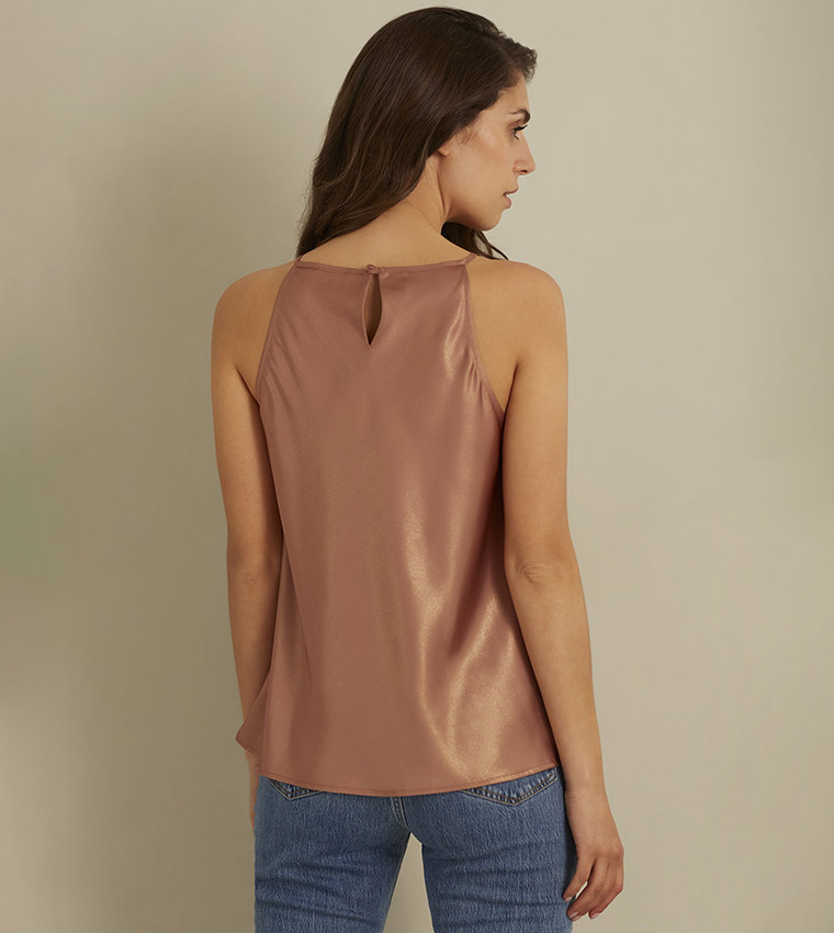 Buy Yamamay Solid Halterneck Sleep Top In Bronze | 6thStreet Kuwait