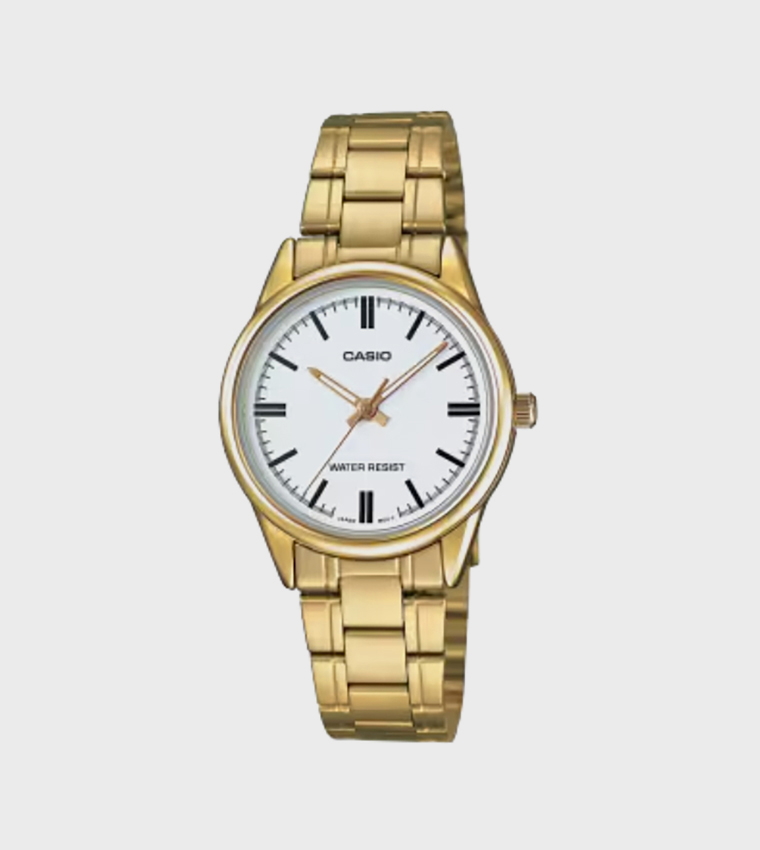 Buy Casio White Dial Stainless Steel Analog Watch In Gold | 6thStreet ...