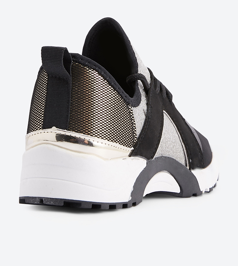 Buy Hotsoles Round Toe Lace Up Closure Sneakers Gold In Gold ...