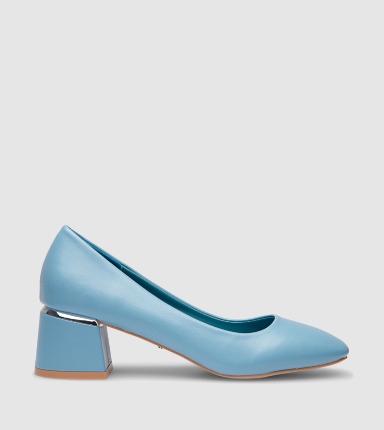 Buy DEEZEE @ CCC Mid Heel Block Shoe In Blue | 6thStreet Kuwait