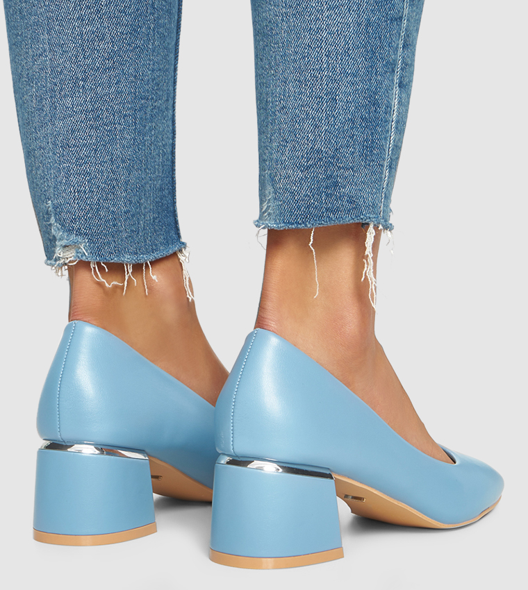Buy DEEZEE @ CCC Mid Heel Block Shoe In Blue | 6thStreet Kuwait