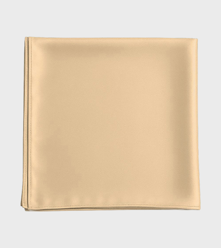 Buy Mizalle YAQA Solid Satin Hijab Shawl In Beige | 6thStreet UAE
