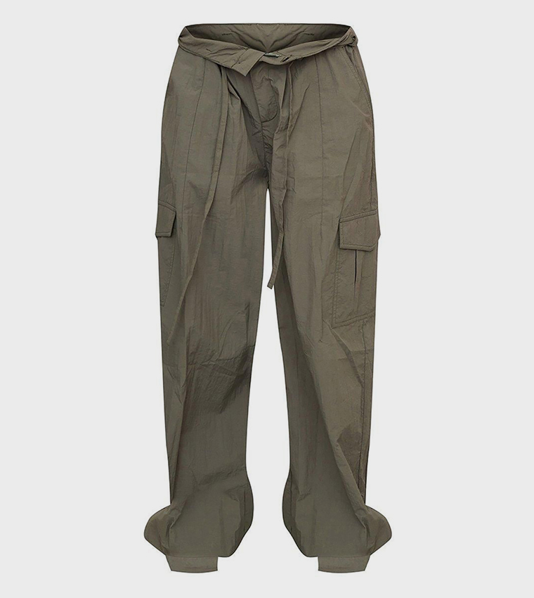 Buy PrettyLittleThing Parachute Oversized Shell Cargos In Green ...