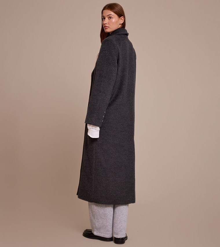 Buy PrettyLittleThing Structured Double Breasted Wool Look Maxi Coat In ...