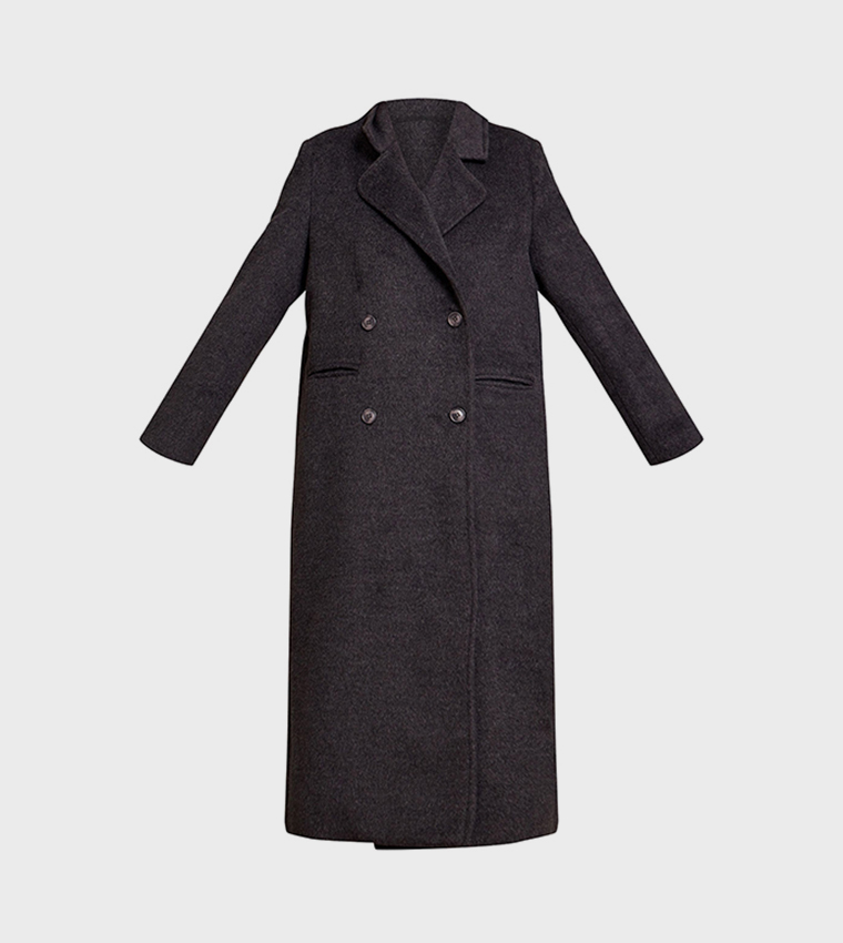Buy PrettyLittleThing Structured Double Breasted Wool Look Maxi Coat In ...