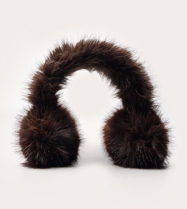 Buy PrettyLittleThing Faux Fur Fluffy Ear Muffs In Brown | 6thStreet UAE