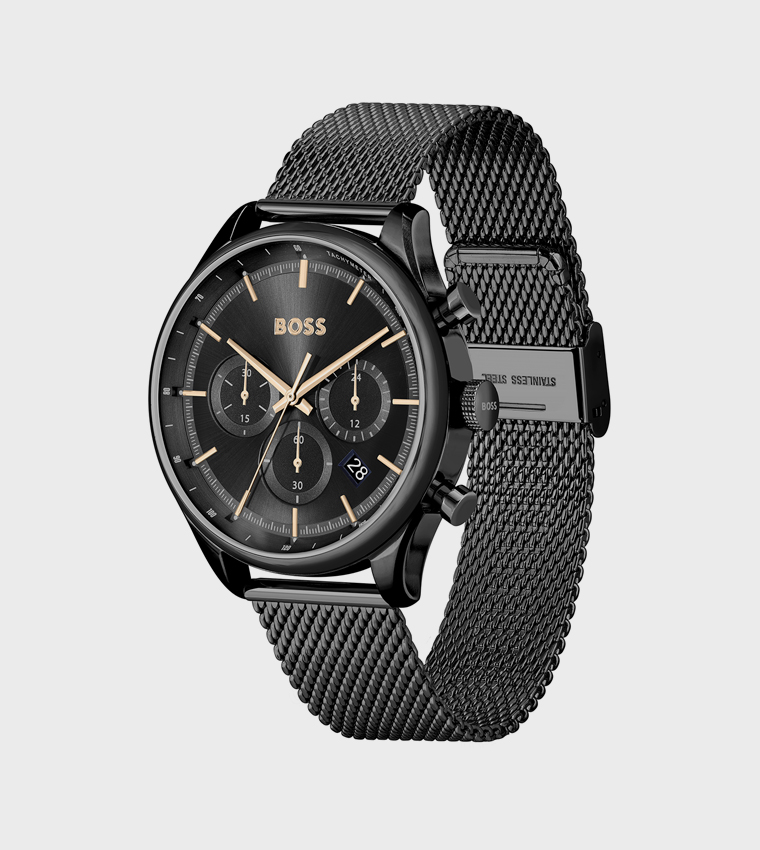 Buy HUGO BOSS Black Dial Steel Analog Watch In Black | 6thStreet UAE