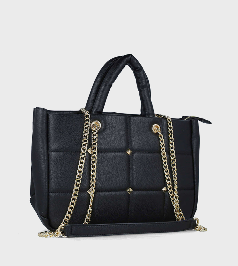 Buy Menbur Quilted Mini Tote Bag In Black | 6thStreet Kuwait