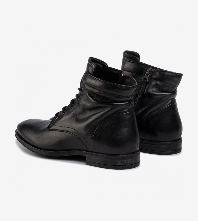 Buy Gino Rossi @ CCC Block Heel Round Toe Boots Black In Black ...