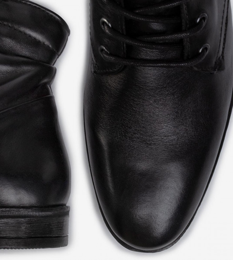 Buy Gino Rossi @ CCC Block Heel Round Toe Boots Black In Black ...