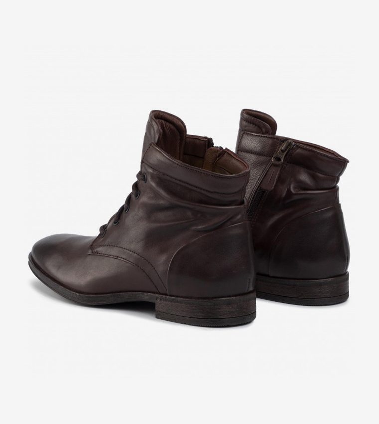 Buy Gino Rossi @ CCC Block Heel Round Toe Boots Brown In Brown ...