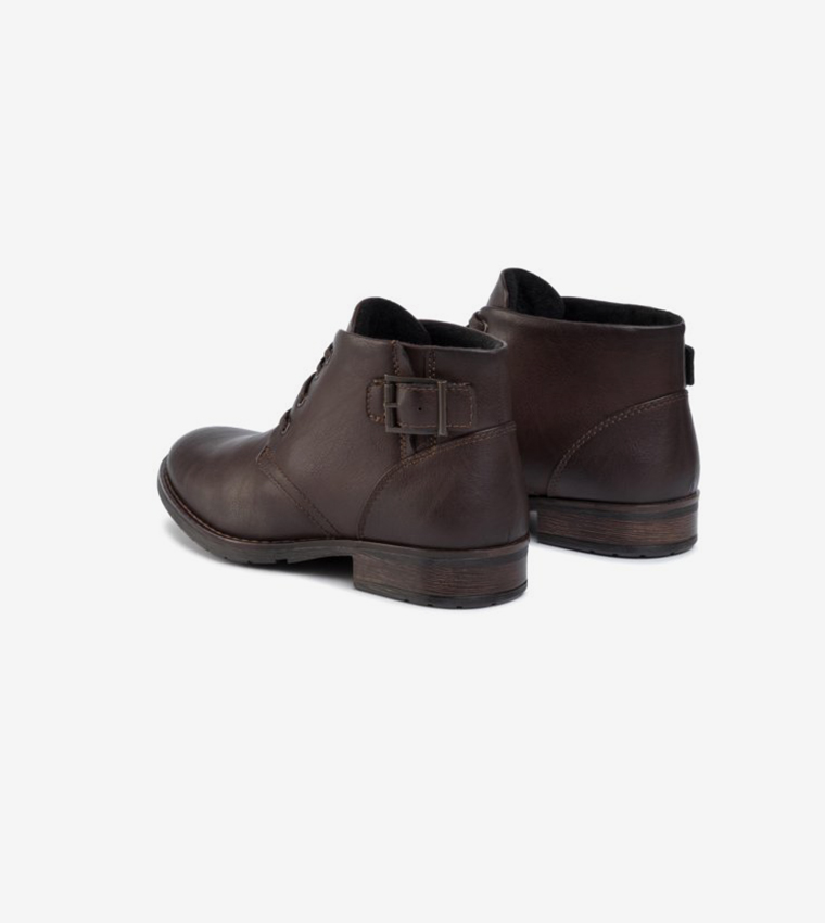 Buy Lanetti @ CCC Block Heel Round Toe Boots Brown In Brown | 6thStreet ...