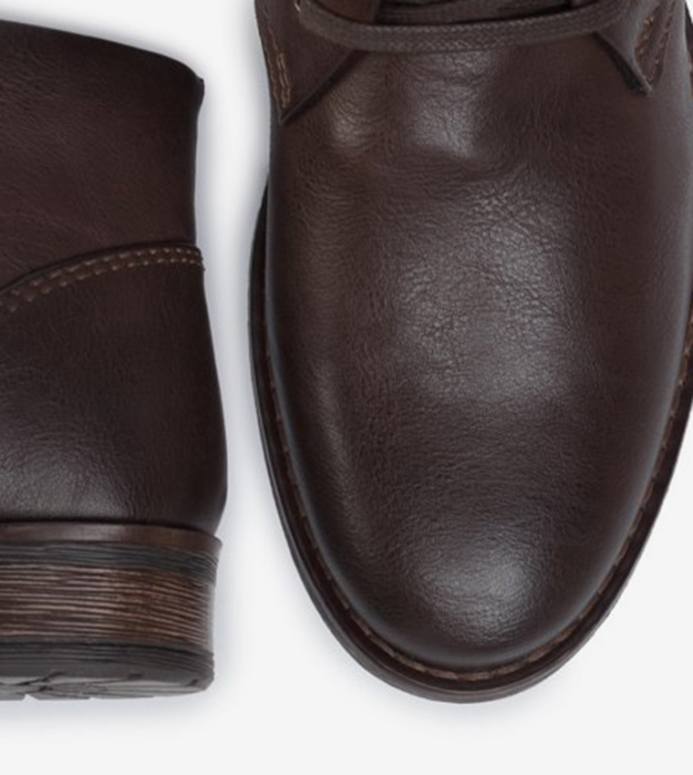 Buy Lanetti @ CCC Block Heel Round Toe Boots Brown In Brown | 6thStreet ...