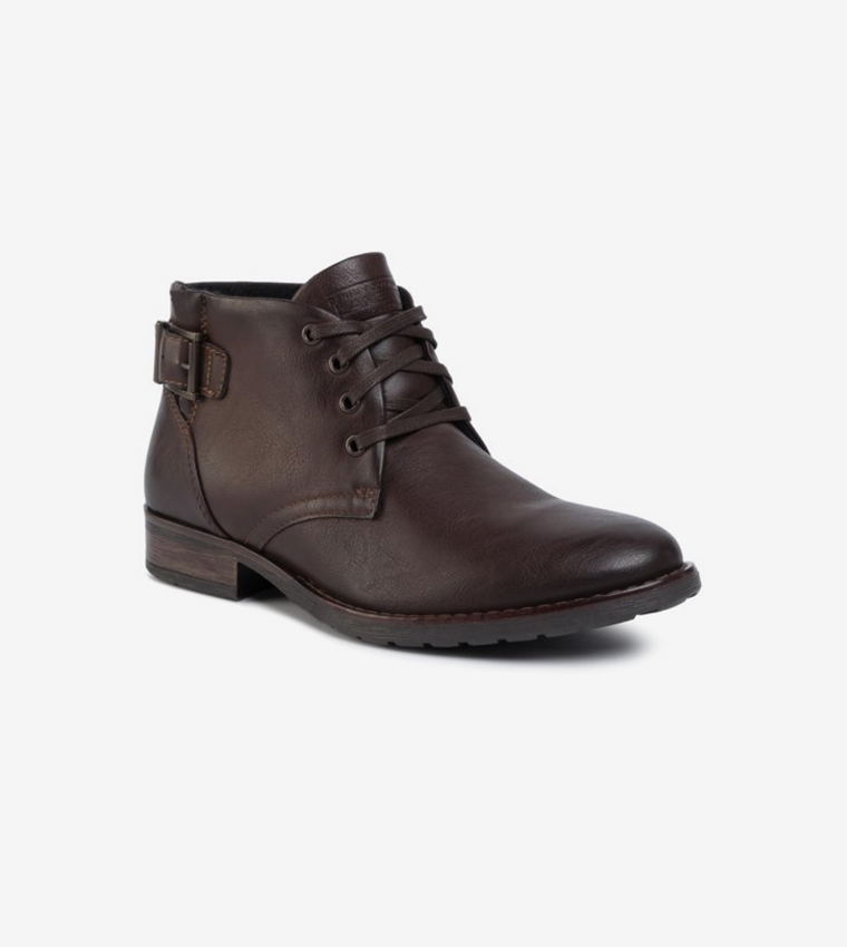 Buy Lanetti @ CCC Block Heel Round Toe Boots Brown In Brown | 6thStreet ...