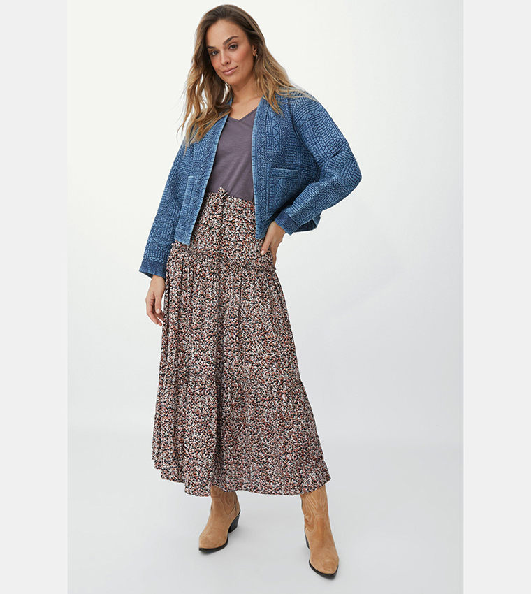 Buy Mantaray All Over Embroidered Chambray Jacket In Blue | 6thStreet Kuwait