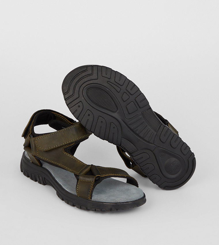 Buy Mantaray Padstow Adjustable Leather Comfort Sandals In Green ...