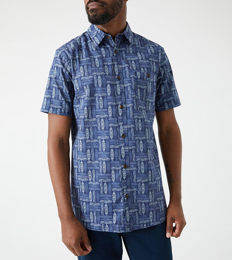 Buy Mantaray Tetris Surfboard Print Shirt In Navy | 6thStreet Saudi Arabia