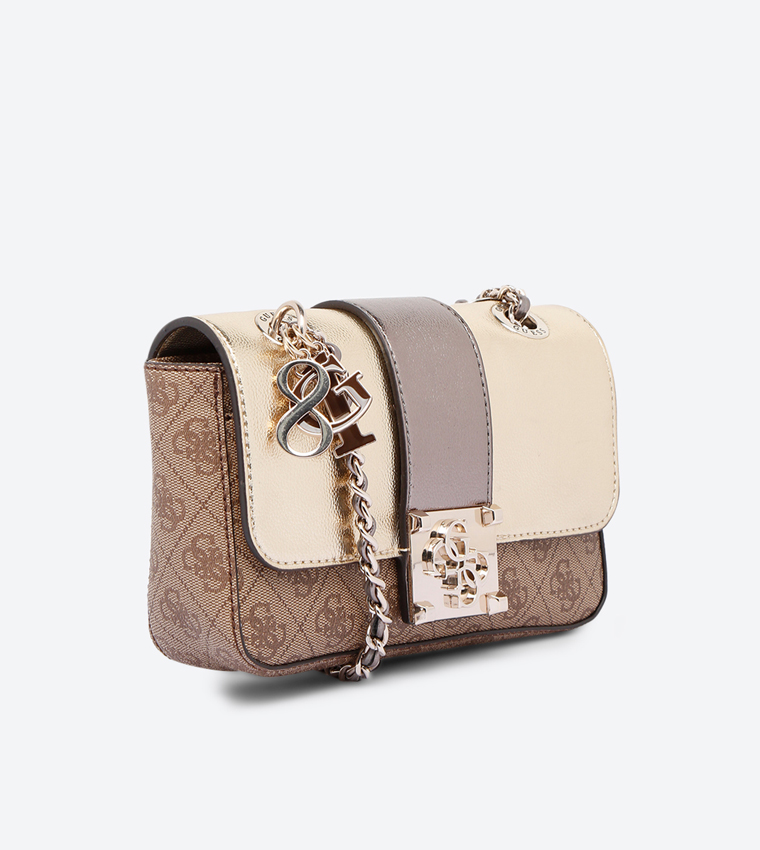 Buy Guess Magnetic Snap Closure Logo City Convertible Cross Body Bag ...