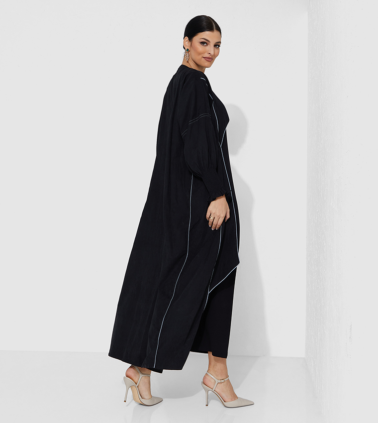 Buy Moistreet Shamua Casual Abaya In Black | 6thStreet UAE