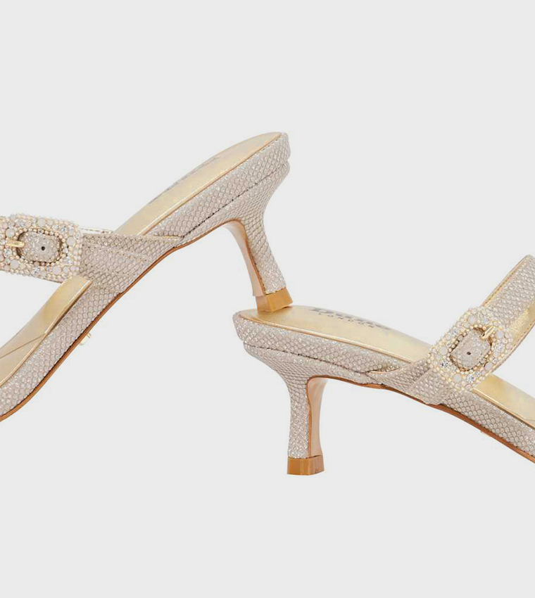 Buy Dune London MORGAN Embellished Heel Sandals In Gold | 6thStreet UAE