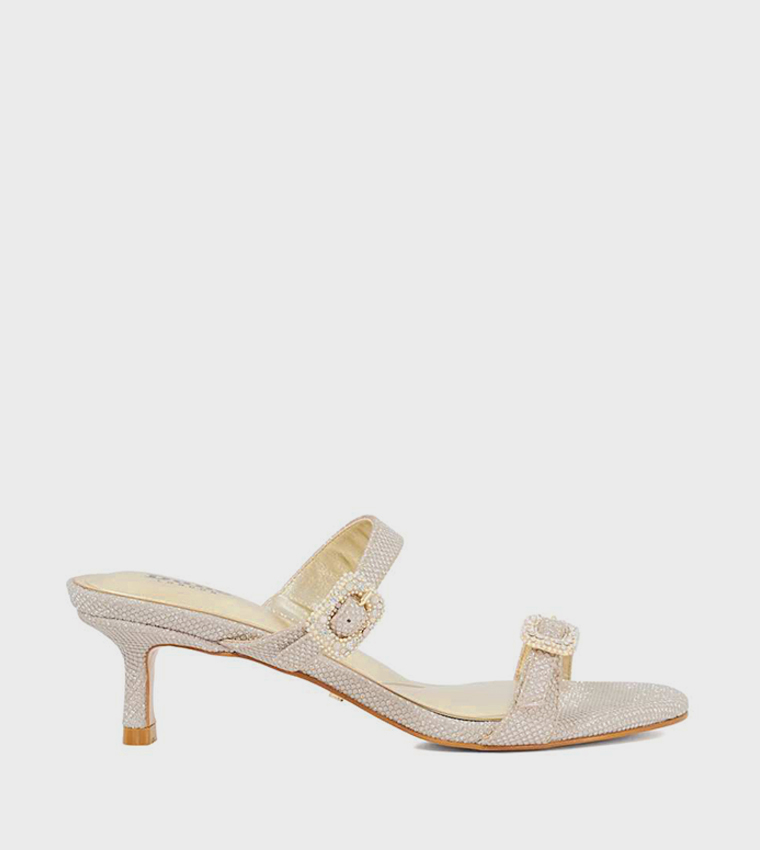 Buy Dune London MORGAN Embellished Heel Sandals In Gold | 6thStreet UAE