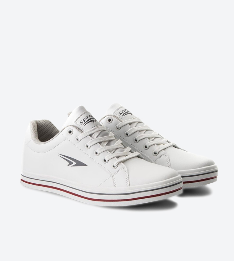 Buy Sprandi @ CCC Side Logo Detail Round Toe Lace Up Sneakers White ...