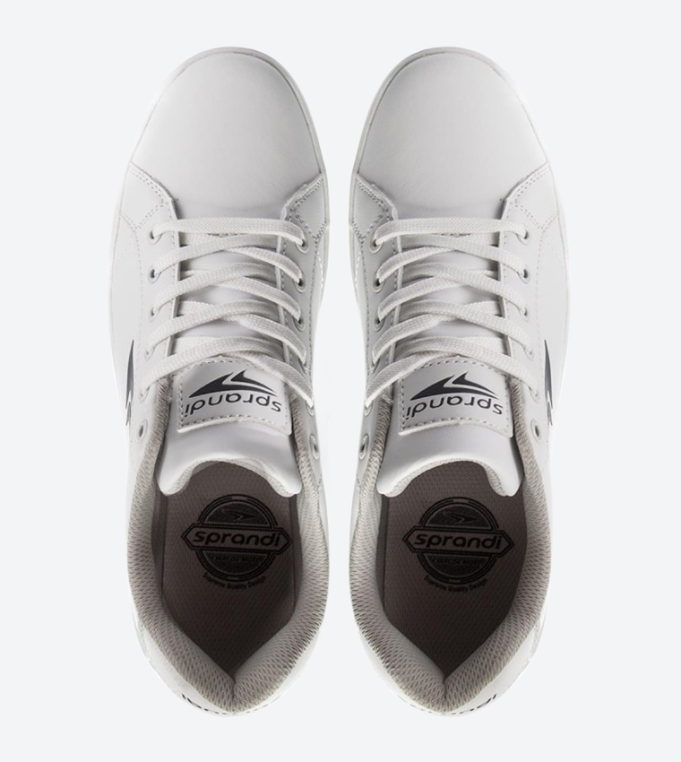 Buy Sprandi @ CCC Side Logo Detail Round Toe Lace Up Sneakers White ...
