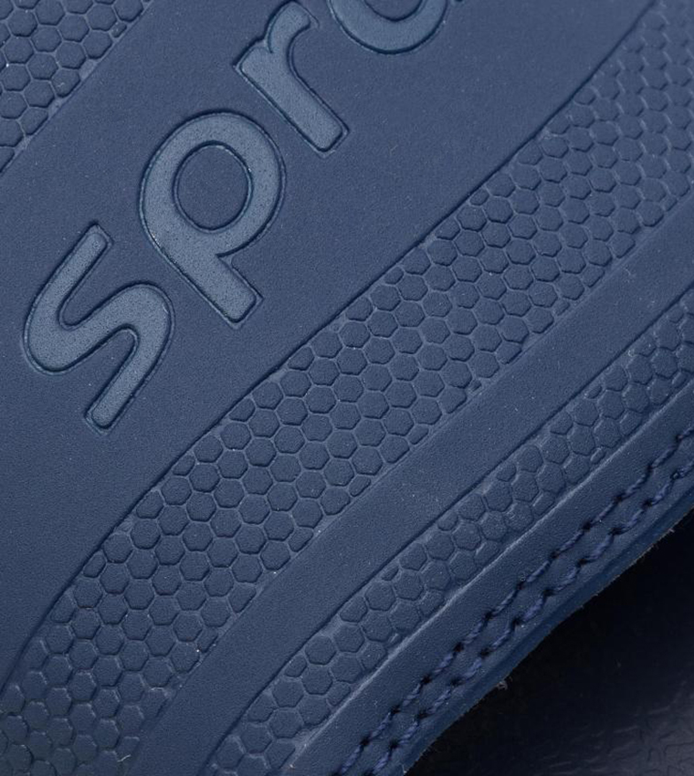 Buy Sprandi @ CCC Logo Detail Round Toe Slides Navy MP75 17331 In Navy ...