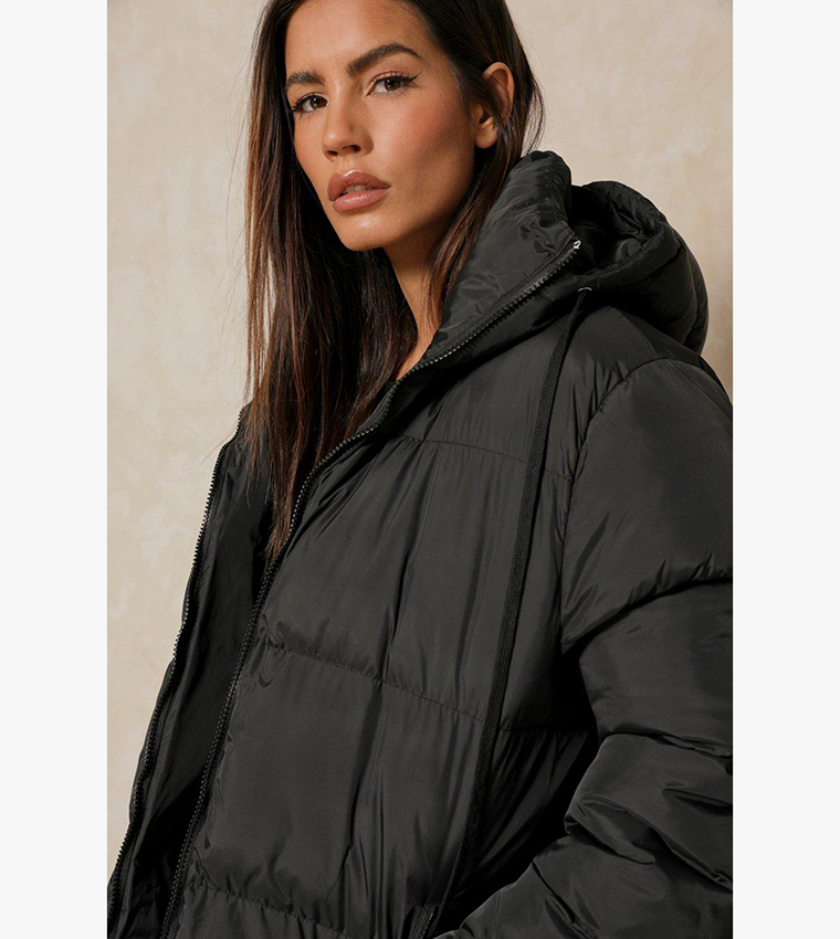 Buy MissPap Oversized Midi Puffer Jacket In Black | 6thStreet Saudi Arabia