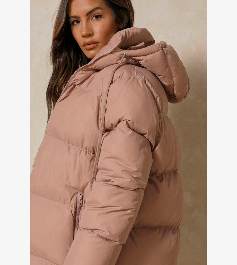 Buy MissPap Oversized Midi Puffer Jacket In Beige | 6thStreet Saudi Arabia