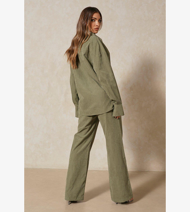 Buy MissPap Relaxed Sandblast Trousers In Grey | 6thStreet UAE
