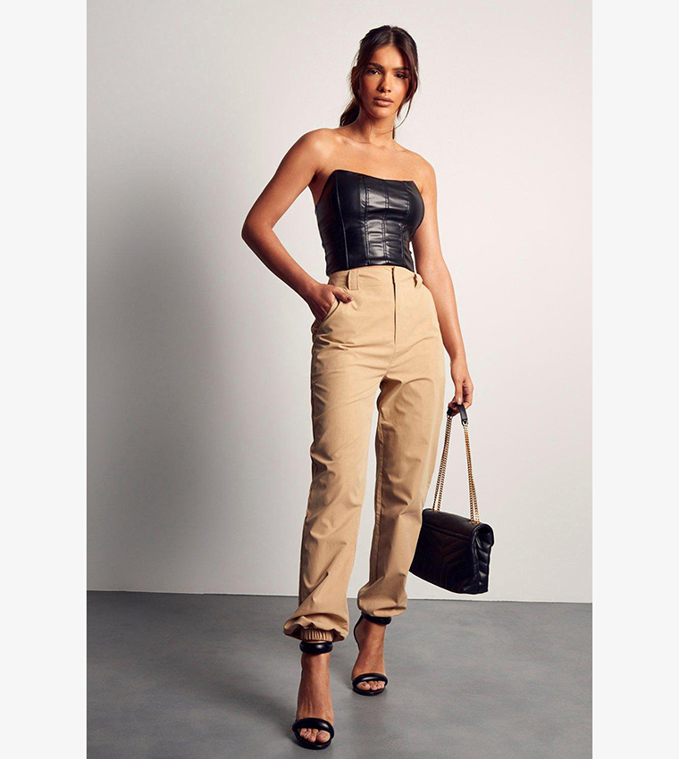 Buy MissPap Leather Look Top In Black | 6thStreet UAE