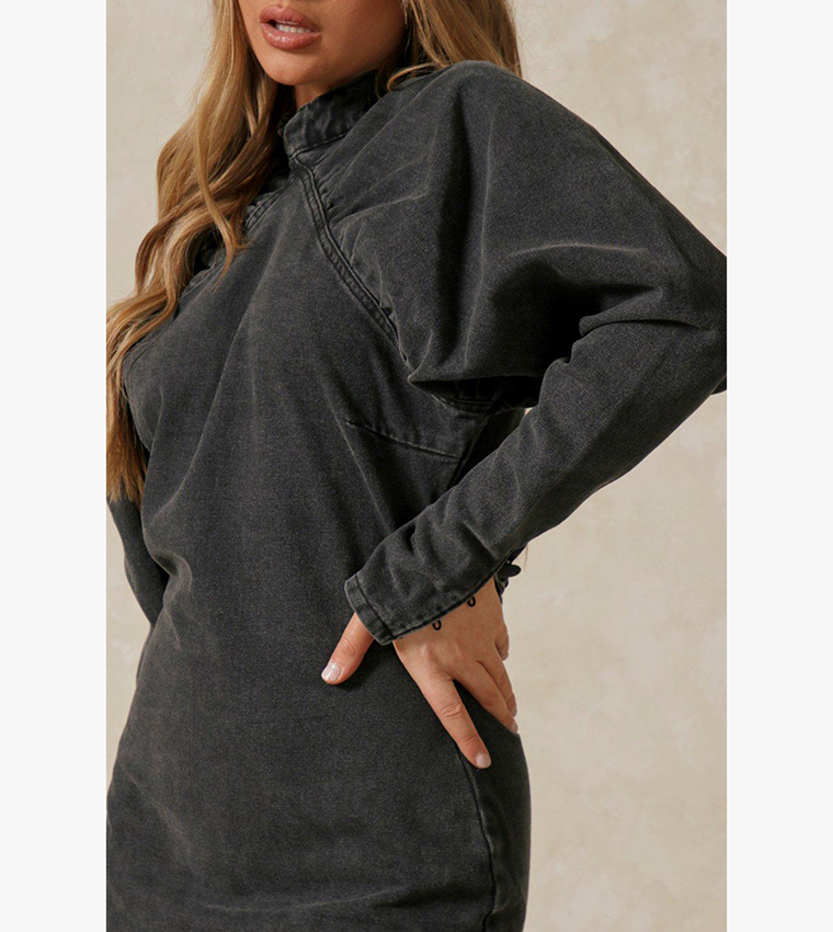 Buy MissPap Extreme Puff Sleeves Dress In Black | 6thStreet Qatar