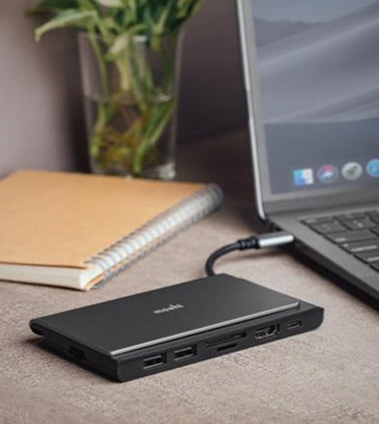 Buy Moshi Symbus Mini 7 In 1 Portable Usb C Hub In Grey | 6thStreet UAE