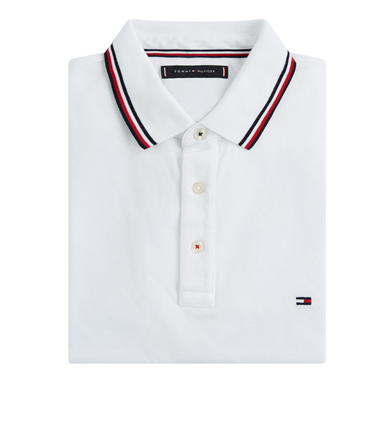Buy Tommy Hilfiger Organic Cotton Slim Fit Polo In White | 6thStreet Oman