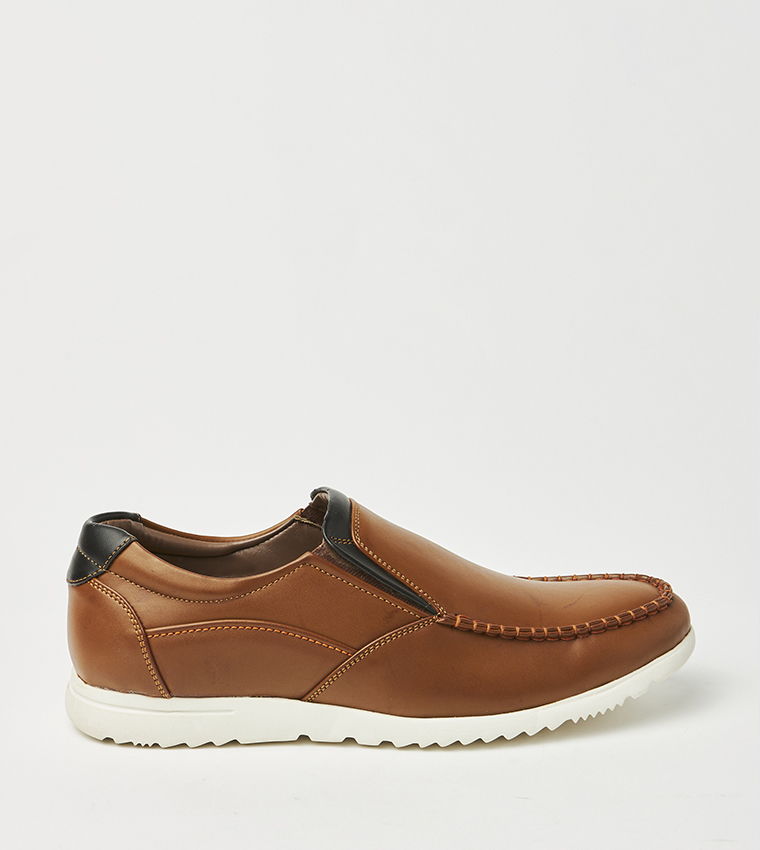 Buy HIS & HERS Formal Slip On Shoes In Brown | 6thStreet Kuwait