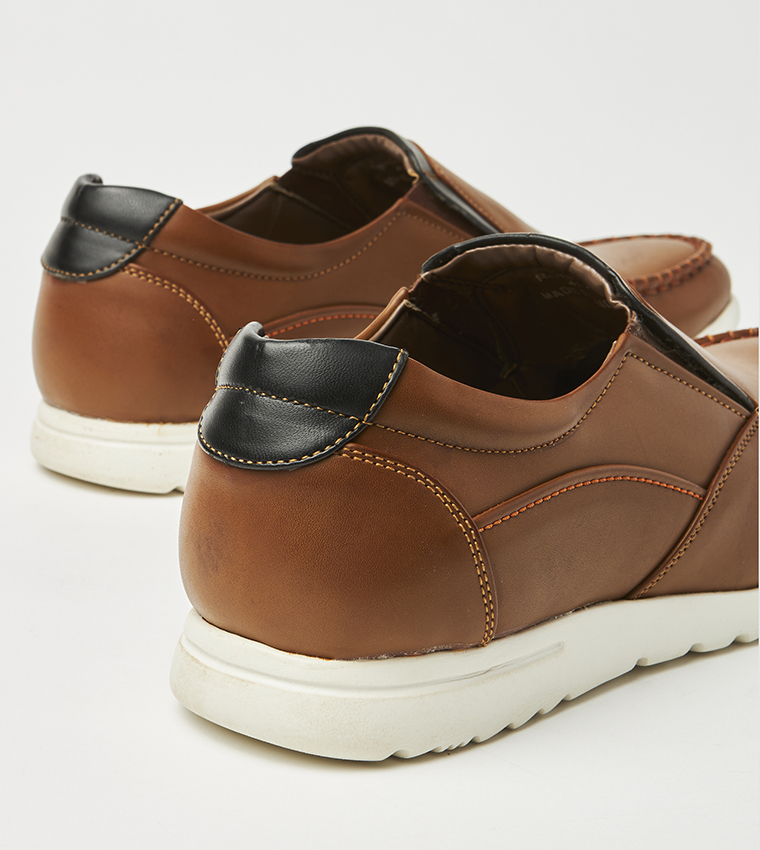 Buy HIS & HERS Formal Slip On Shoes In Brown | 6thStreet Kuwait