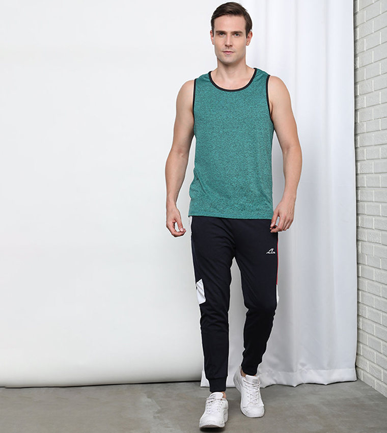 Buy HIS & HERS Regular Short Sleeve Round Neck Sando T Shirt In Green ...