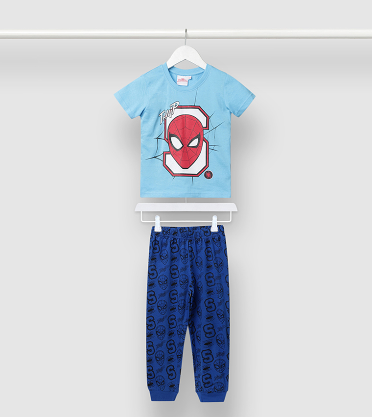 Buy HIS & HERS Boy Spider Man Full Length T Shirt & Bottom In Multiple ...