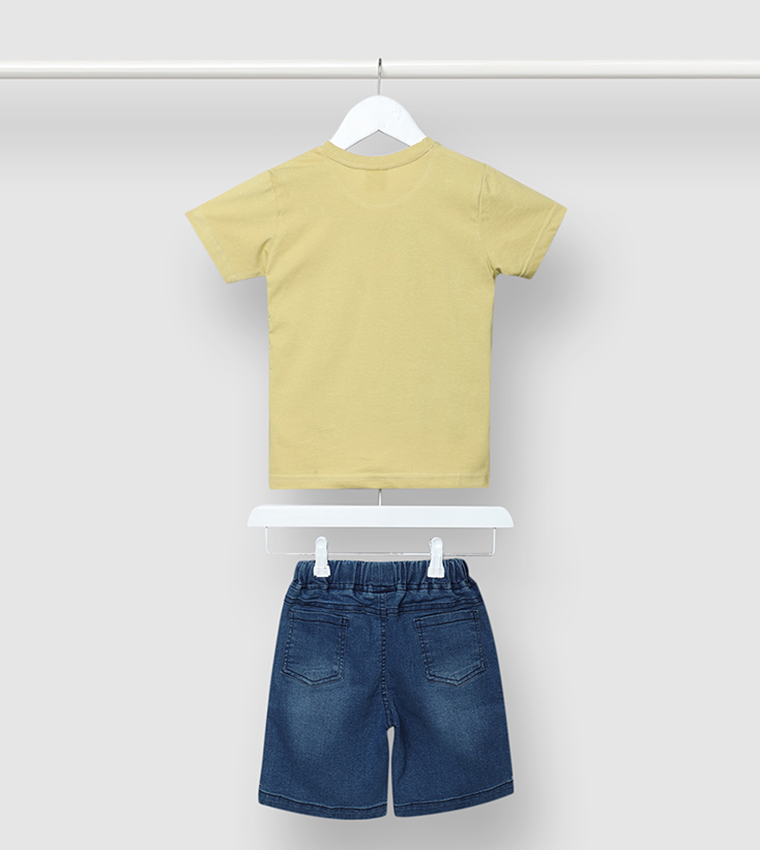 Buy HIS & HERS Boys Top & Bottom Sets In Green | 6thStreet Qatar