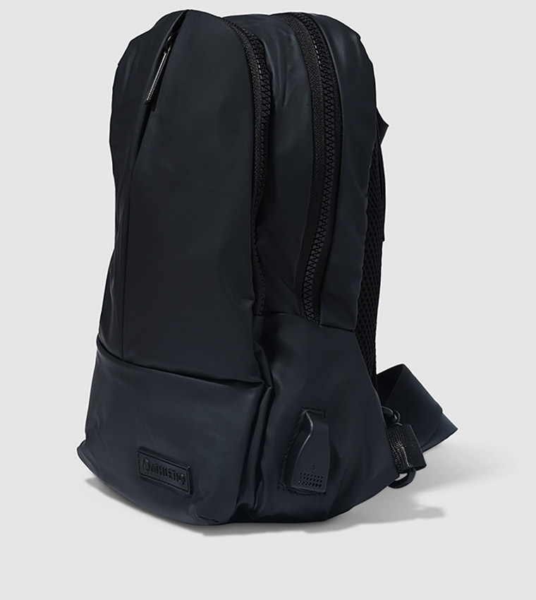 Buy HIS & HERS Solid Design Backpack In Black | 6thStreet Qatar