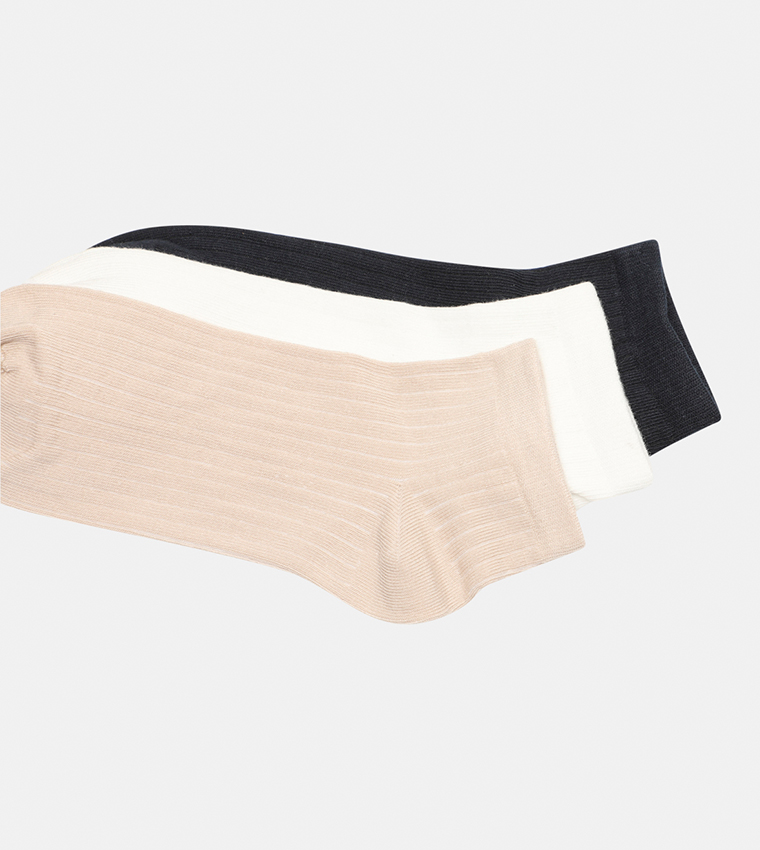 Buy HIS & HERS Pack Of 3 Ankle Length Socks In Multiple Colors ...