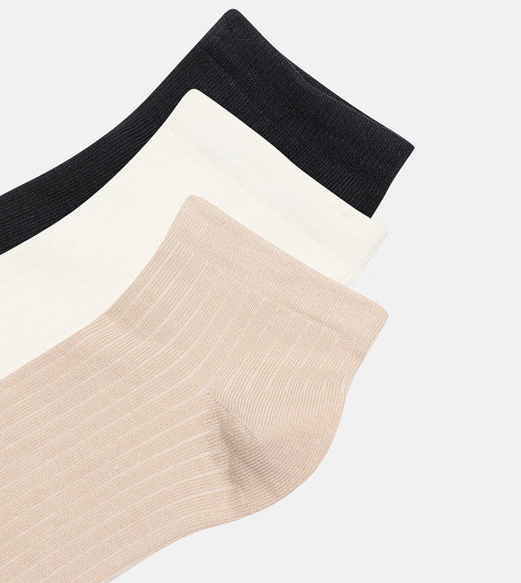 Buy HIS & HERS Pack Of 3 Ankle Length Socks In Multiple Colors ...