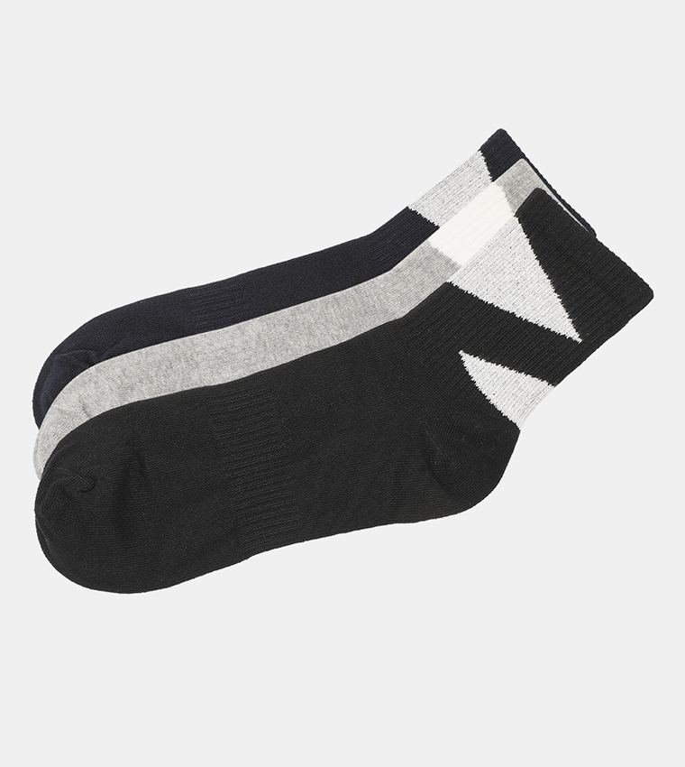 Buy HIS & HERS Pack Of 3 Casual Socks In Multiple Colors | 6thStreet Kuwait