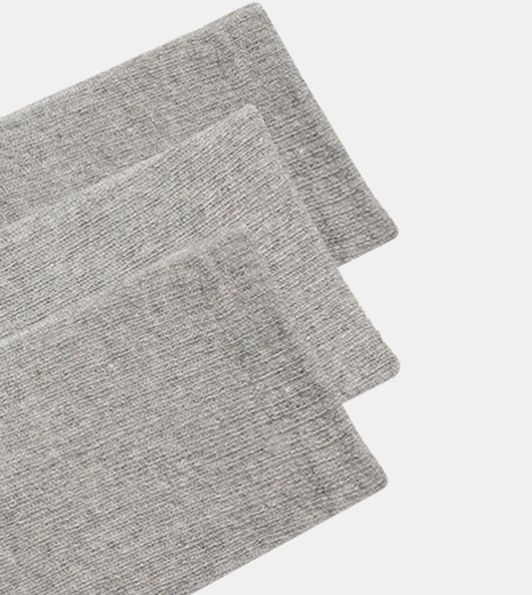 Buy HIS & HERS Pack Of 3 Casual Socks In Grey | 6thStreet Kuwait