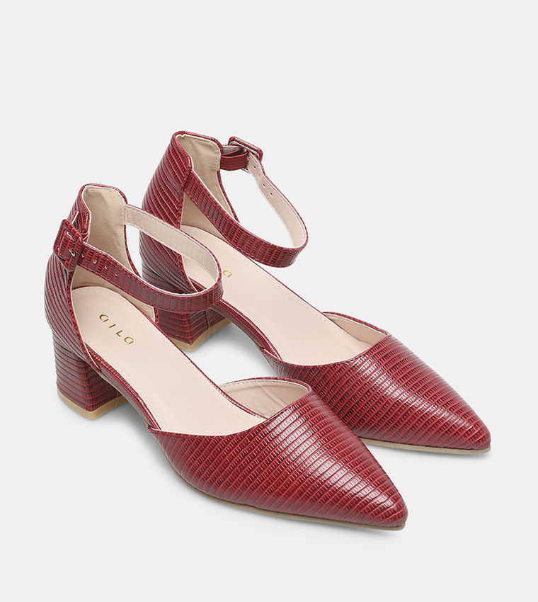 Buy HIS & HERS Textured Mules In Wine | 6thStreet UAE